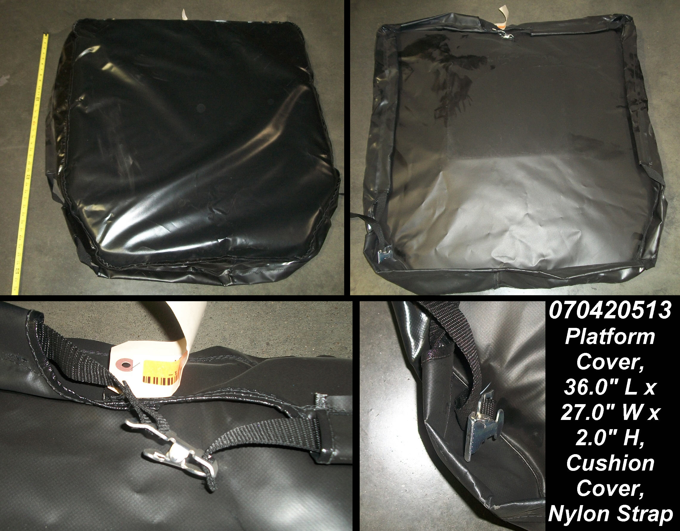 Platform Cover, Vinyl, 24" W x 30" L, Foam Filled Drawstrap - 070420531 ...